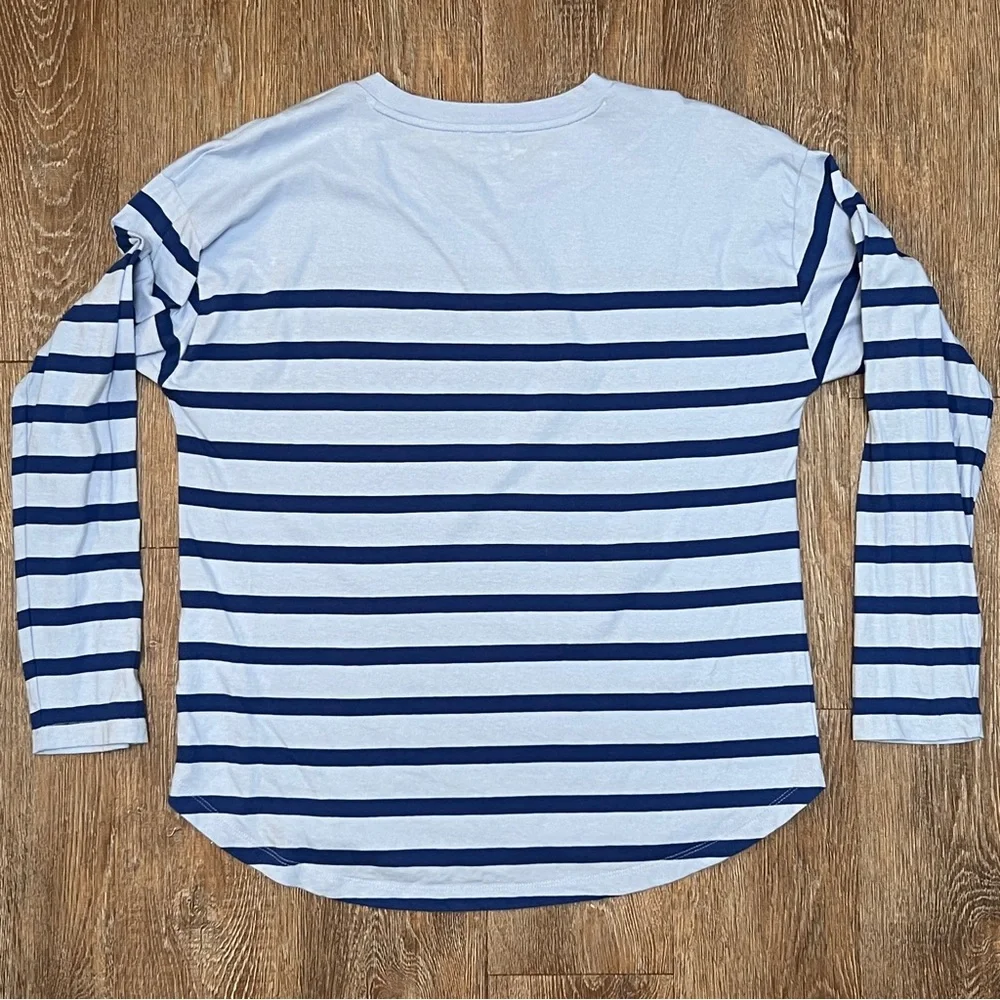 J. Crew | Tops | Jcrew Boyfriend Jersey Longsleeve Stripe Tee Fair ...